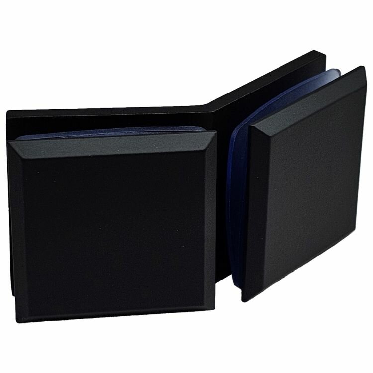 Коннектор стекло - стекло угол 135 для душевой кабины, чёрный матовый