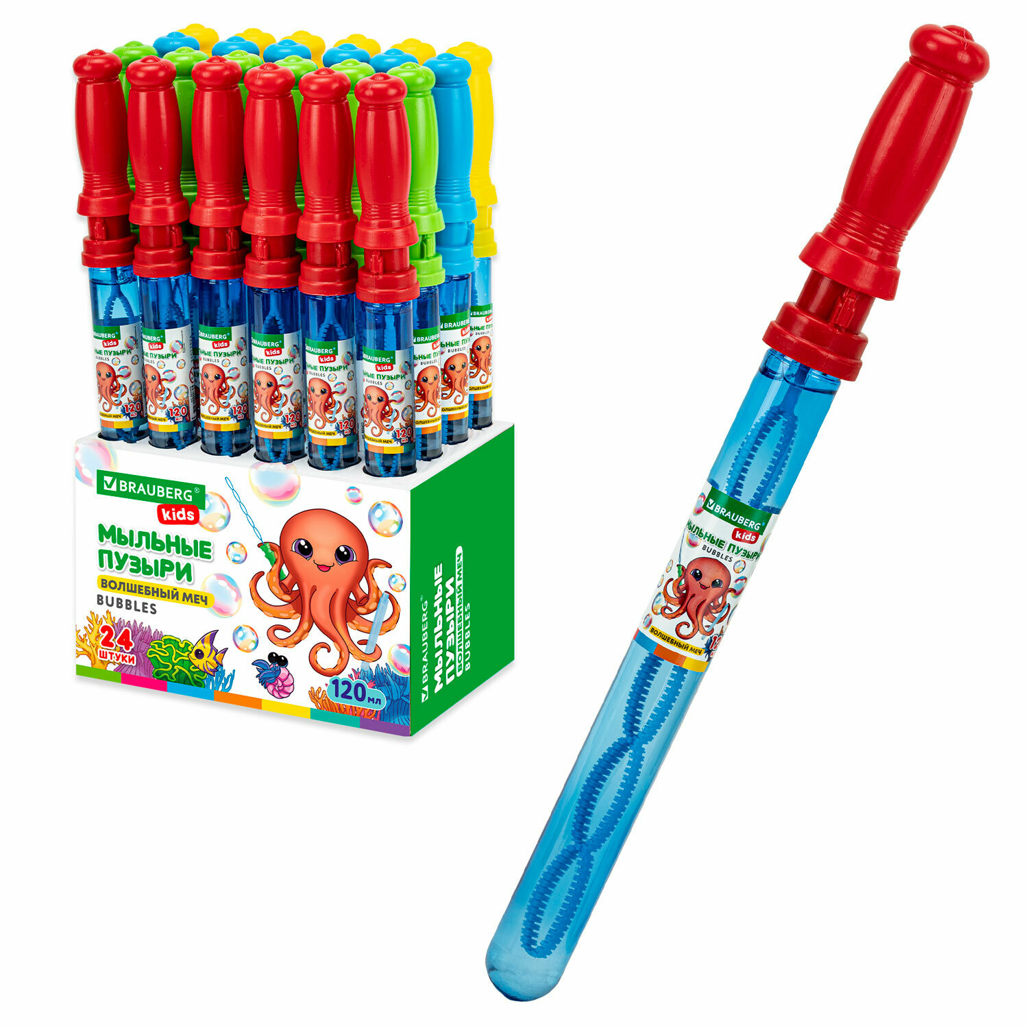Мыльные пузыри 120 мл, "Волшебный меч", BRAUBERG KIDS, комплект из 24 шт, 665452