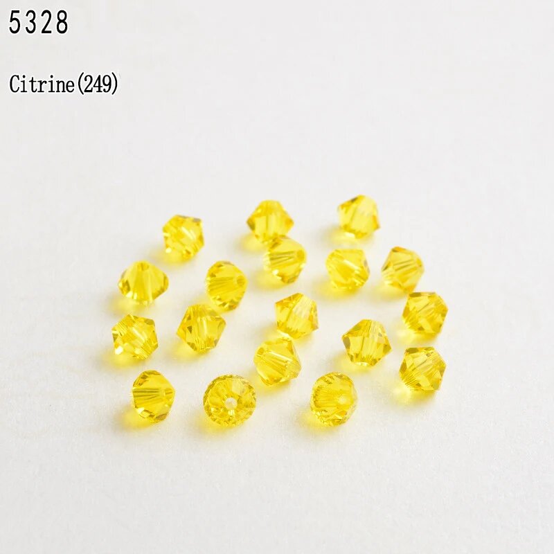 Кристаллы Австрия 5328 биконы Желтый, 4mmX24Piece5328, Citrine 249