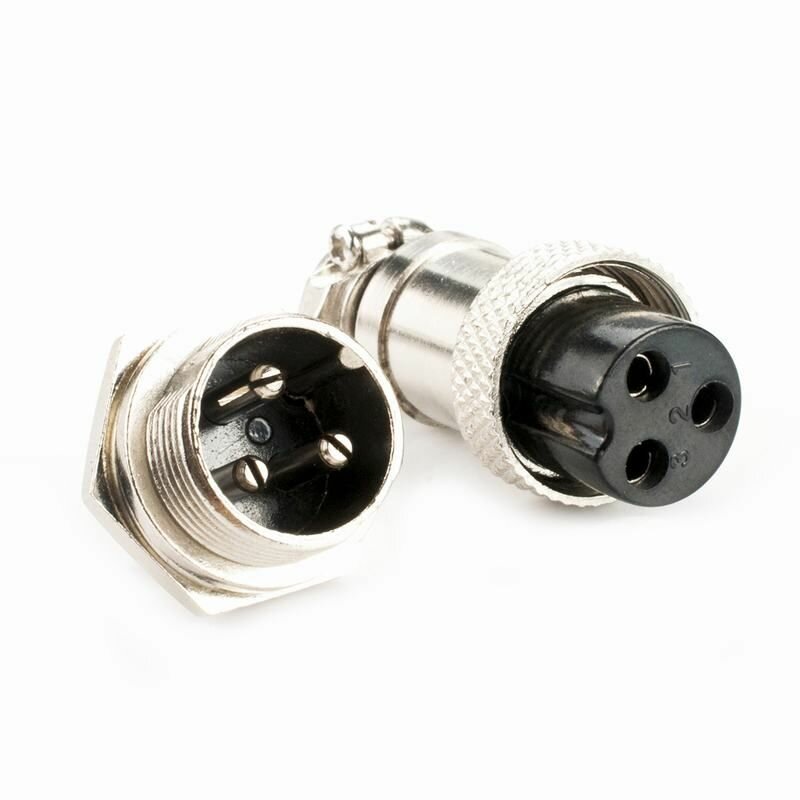 Разъем GX16M-3B штекер 3pin, GX16M-3A гнездо 3pin