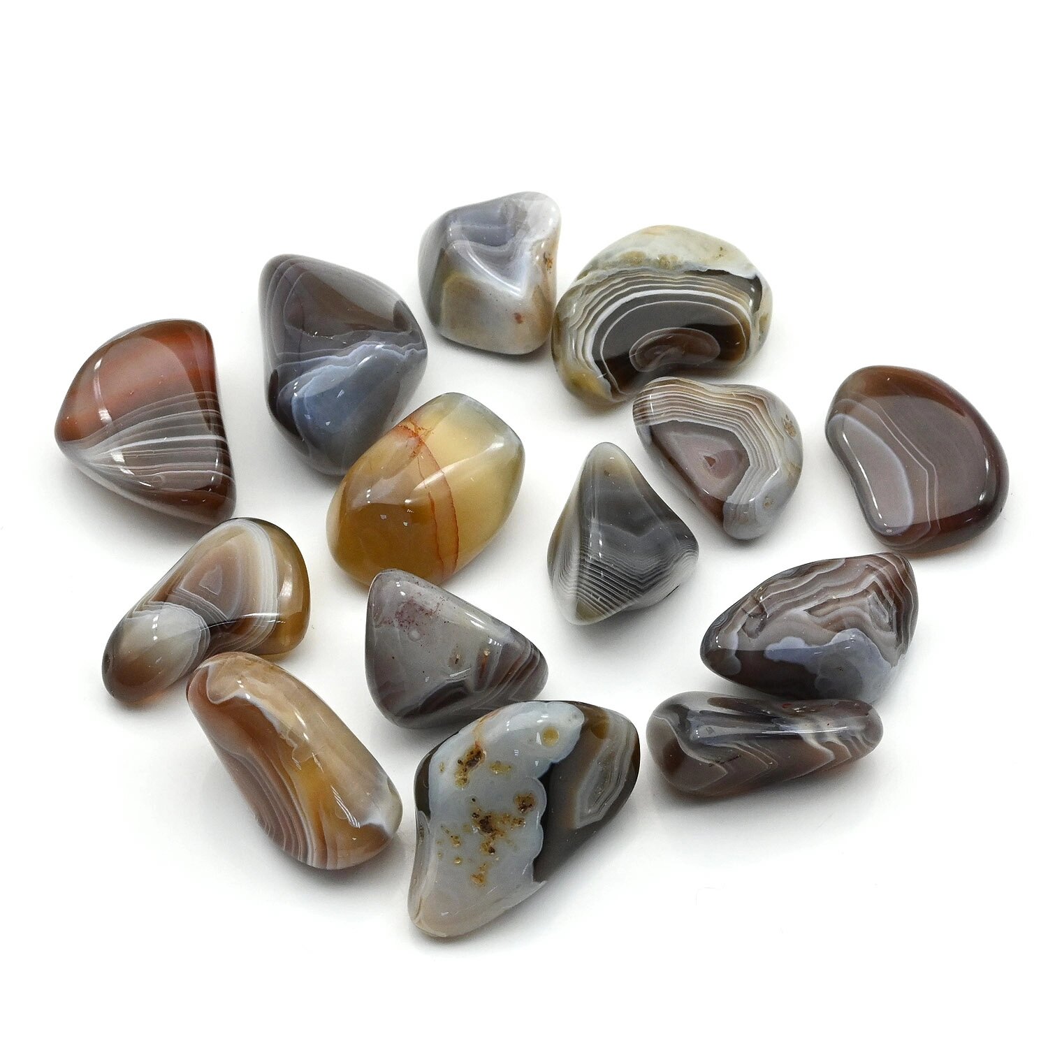 Агат серый галтовка фракция 15-30мм, упаковка 100г (M) .