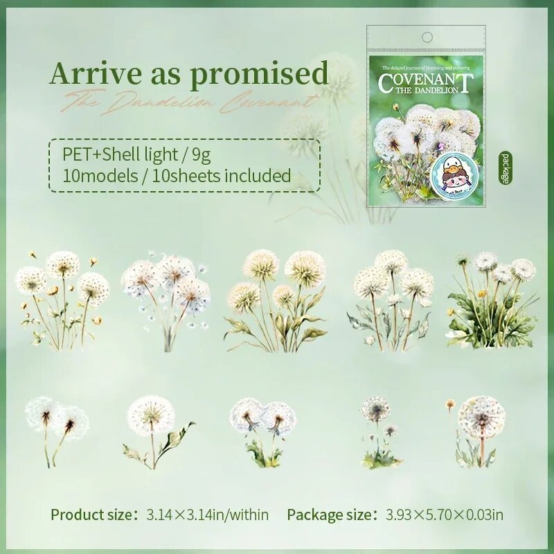 Набор стикеров "Серия даты одуванчика"