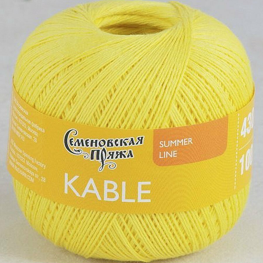 Пряжа Семеновская кабле 30090 лимон_x1 (5 мотков)