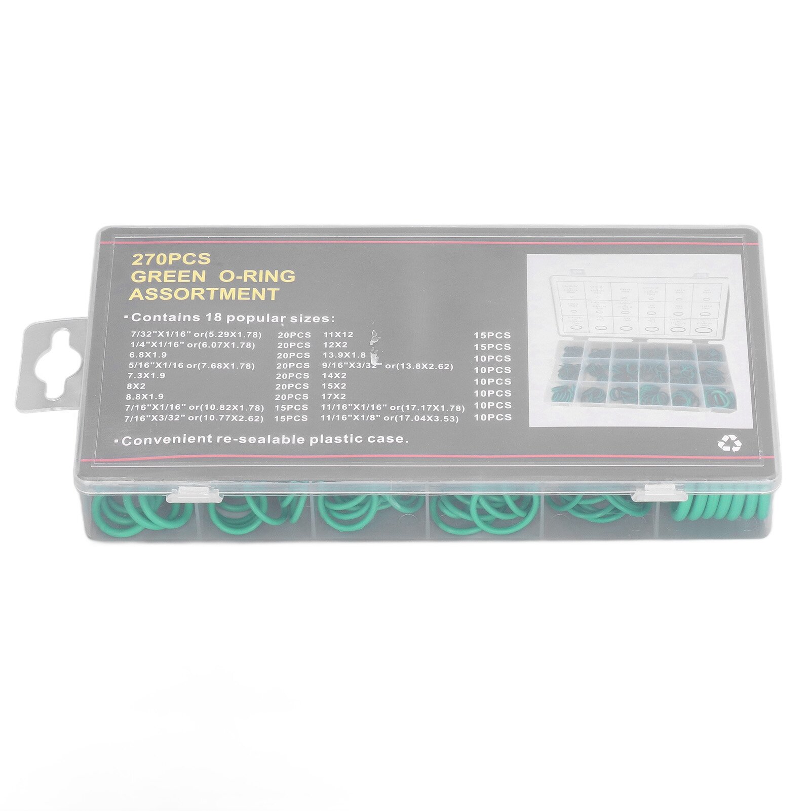 270шт Зеленый Комплект Уплотнительных Колец Резиновые Износостойкие Кольца Уплотнительный Ассортимент Комплект для Автомобиля