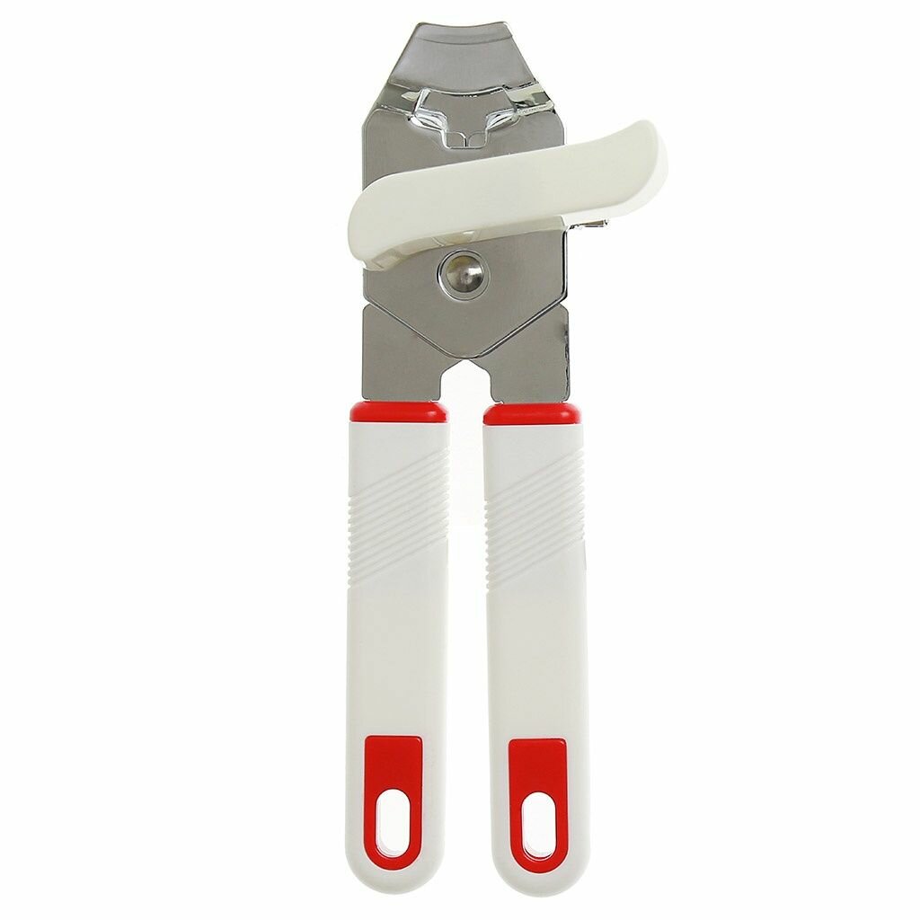 Консервовскрыватель КНР "Бабочка", Аист, нержавеющая сталь, 19,5х5,5х5 см, с открывашкой, пластмассовые ручки