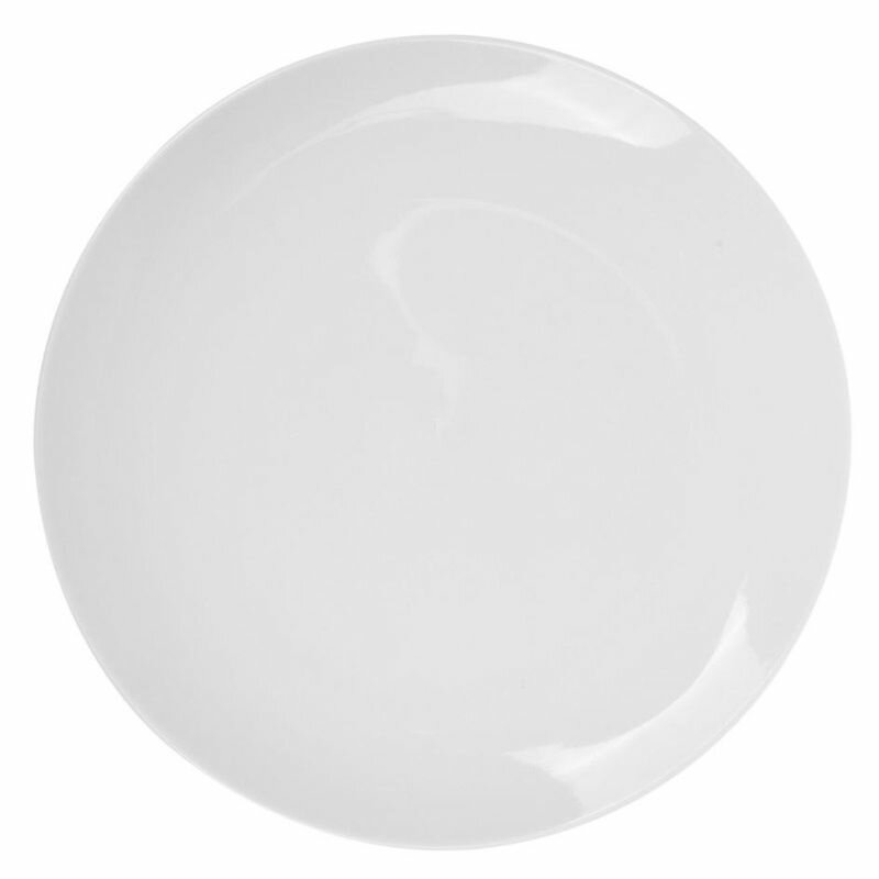 Тарелка Tvist Ivory без бортов, диаметр 204 мм, фарфор, белая (фк4005)