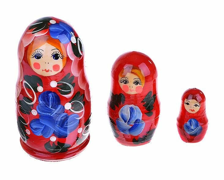 Матрешка RNToys 3 в 1 расписная гуашь (Д-268)