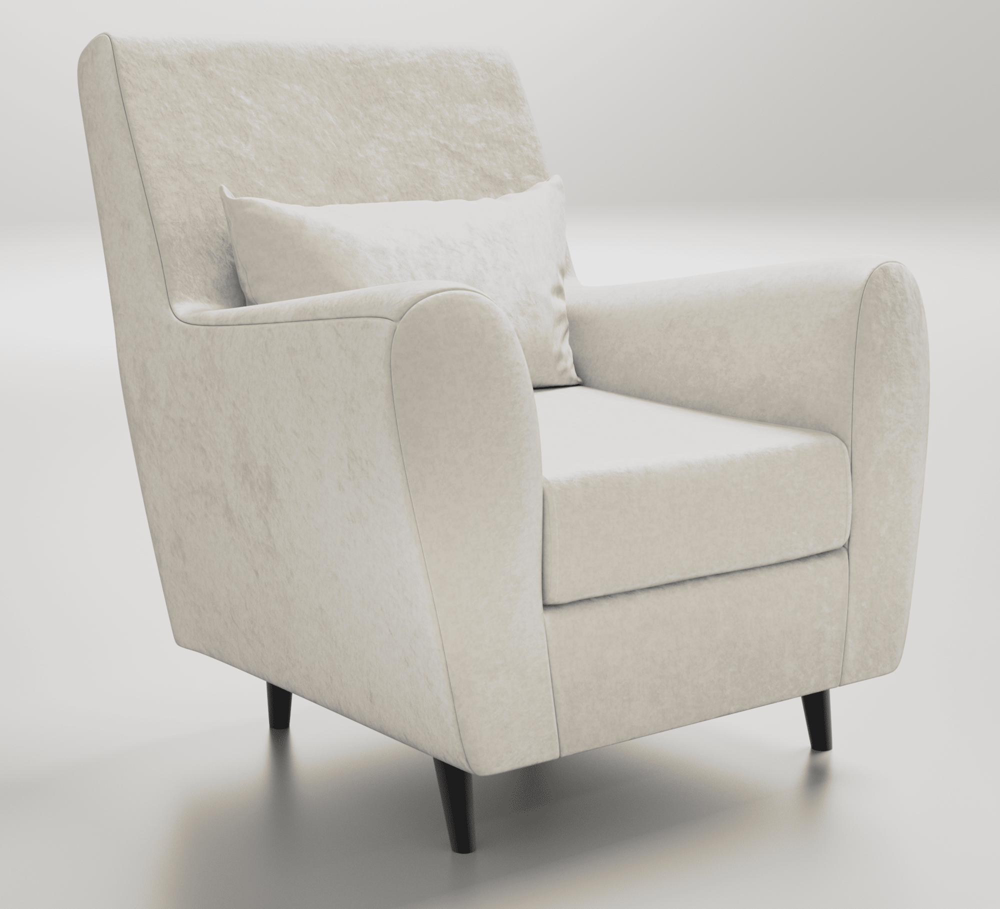 Кресло Легаси W&B, для отдыха, ткань: велюр, цвет: кремовый.