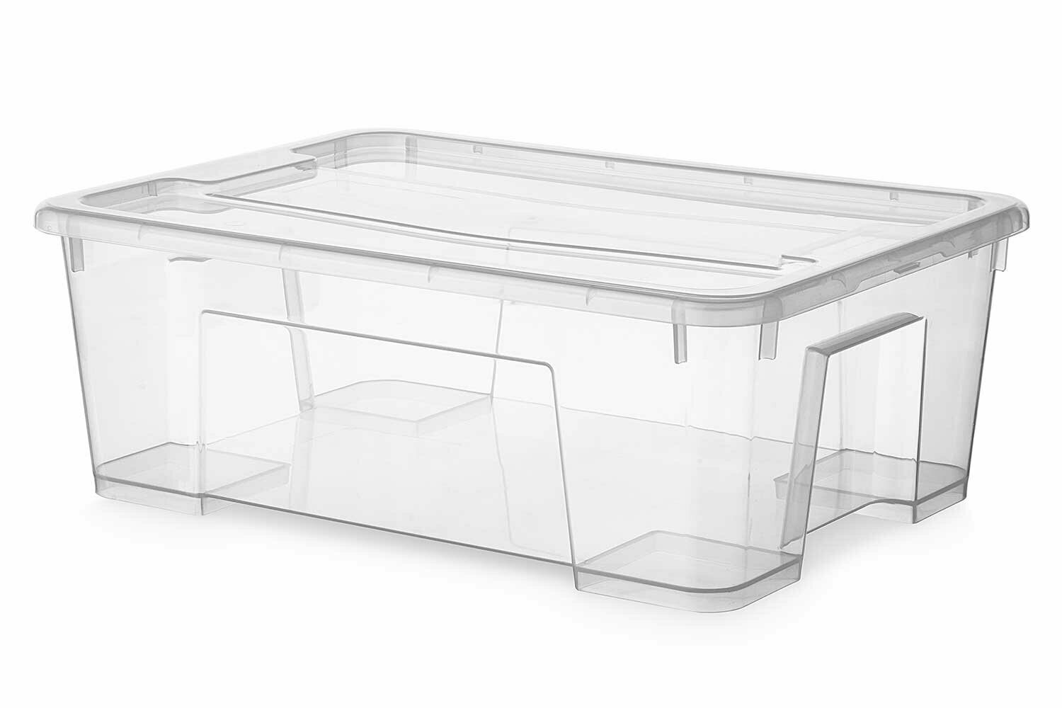 HOFF Basic пластиковый контейнер с крышкой для хранения вещей 39x14x28 см 11л прозрачный