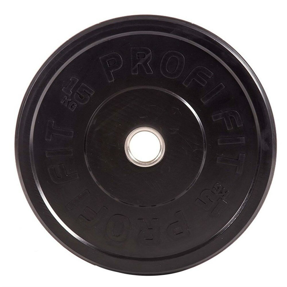 PROFI-FIT Диск для штанги каучуковый, черный D51 мм PROFI-FIT 15 кг Черный