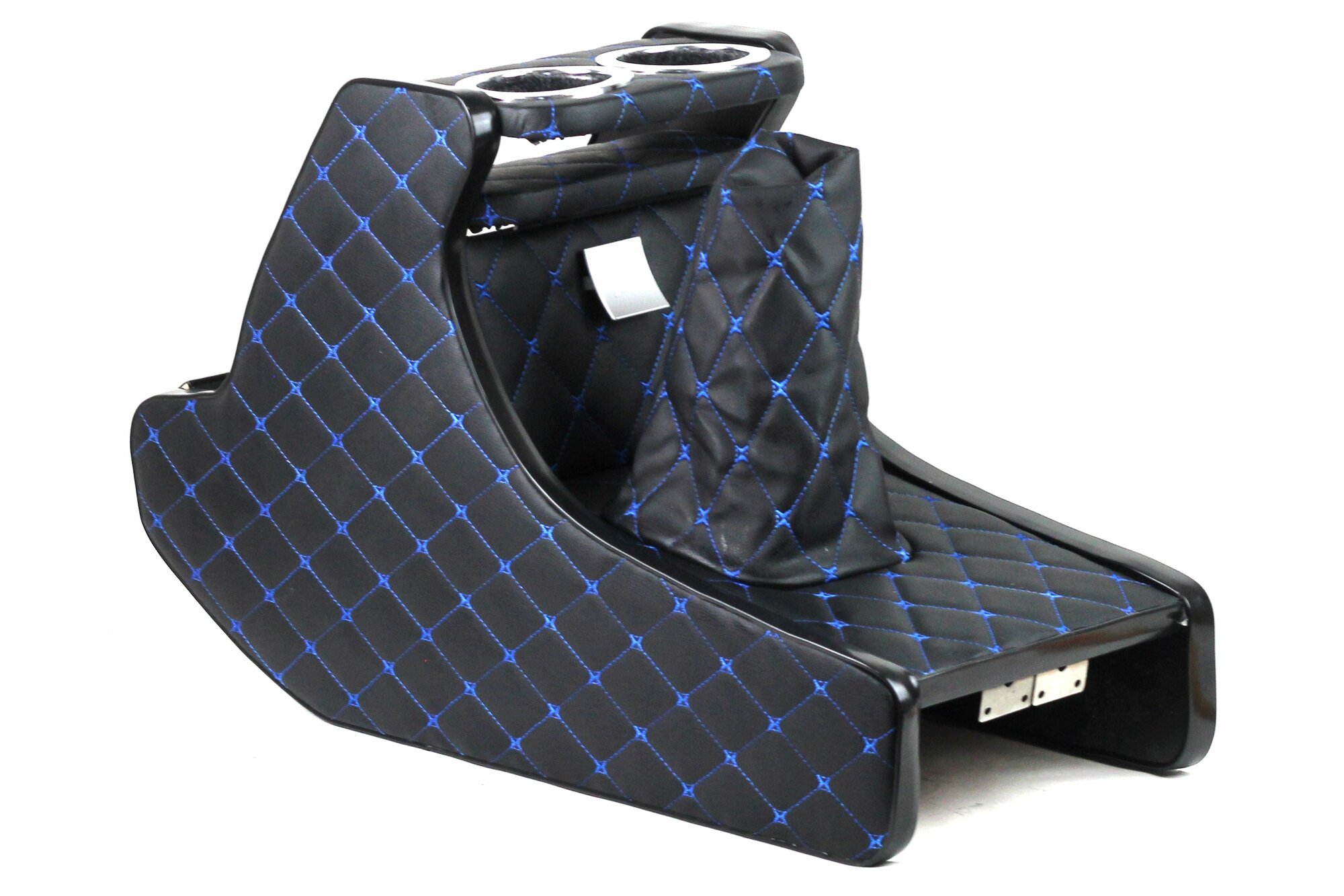 Консоль ГАЗель, Бизнес под панель (Бизнес) с подстаканниками и ящиком "синий ромб"