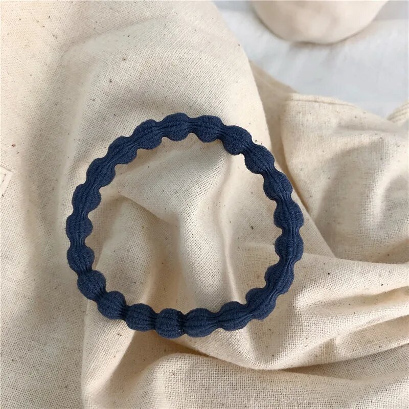 Резинки для волос из полиэстера, 10 шт. Темно-синий, dark blue