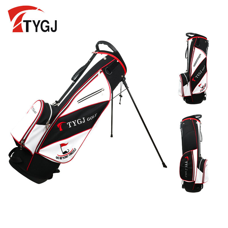 Сумка для гольфа, на кронштейне, легкая, черная с белым