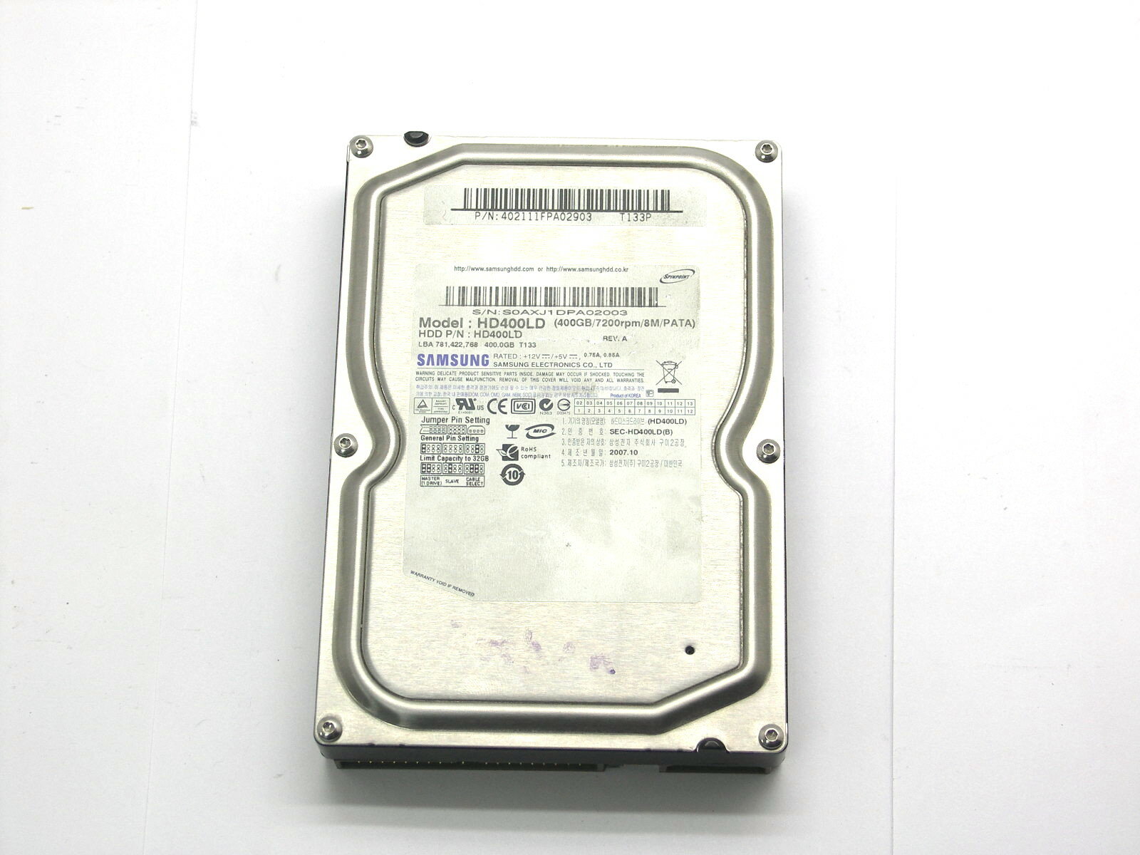 Жесткий диск 3,5" 400 Gb Samsung HD400LD 7200 rpm IDE