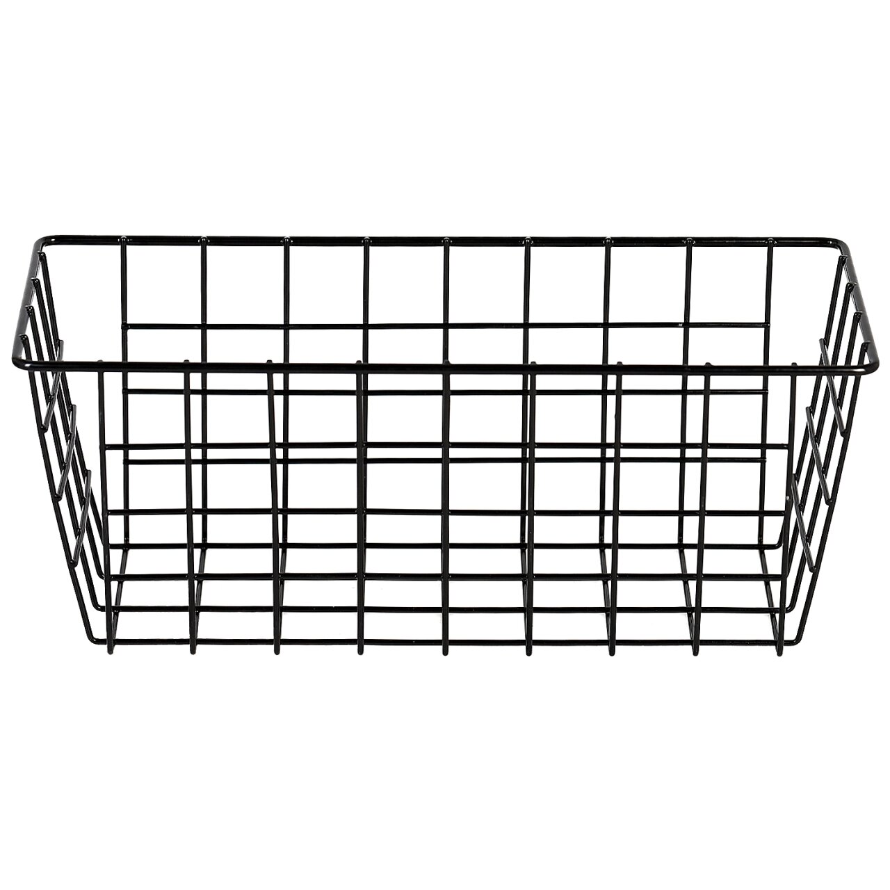Домовой корзина для хранения 28x12x11.5 см металл крупная сетка черная для кухни и дома