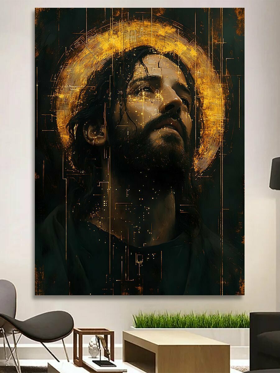 Иисус / христос , Современная картина, Картина в интерьер, 50х70 см.