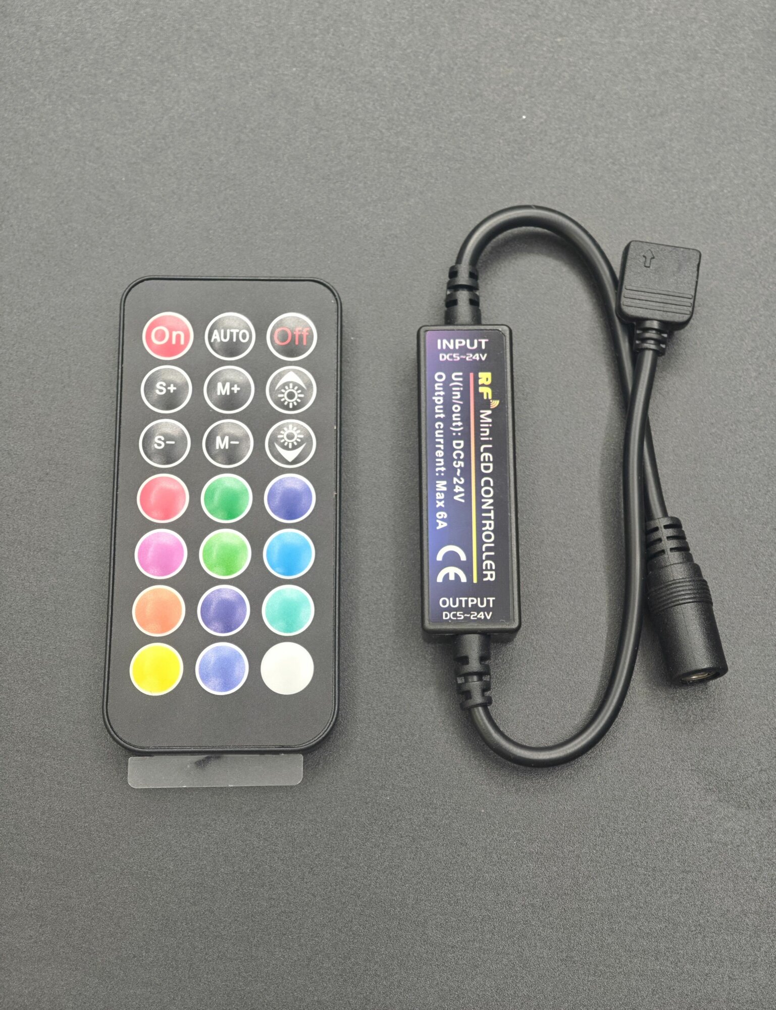 Контроллер RGB для светодиодной ленты 6A (5V-12V-24V,30W-72W-144W) с пультом