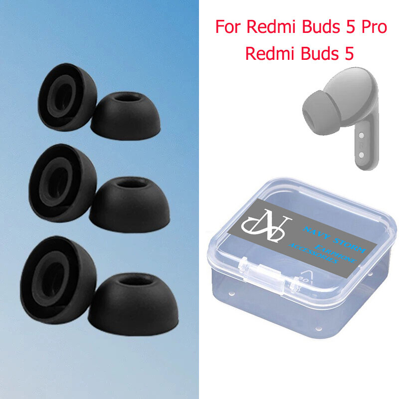 Амбушюры для наушников Xiaomi Redmi Buds 5 / 5Pro (3 пары S/M/L)