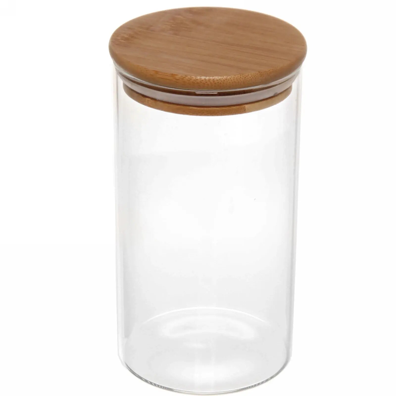 Банка для хранения «Хай-Тек», стеклянная, 700 мл, бамбуковая крышка, 8,5*15 см