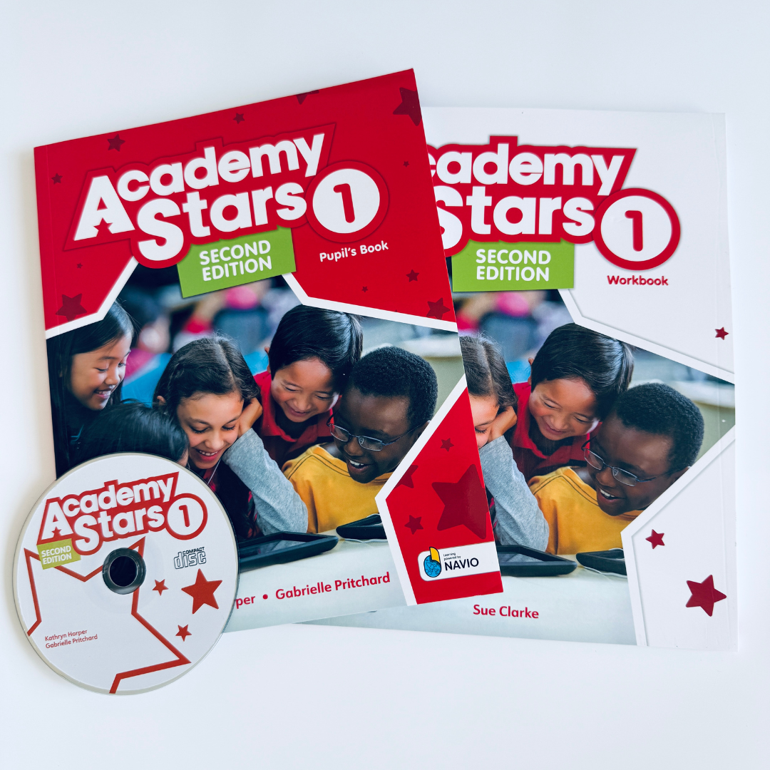 Academy Stars 1 second edition полный комплект: Pupils Book (Учебник) + Workbook (Рабочая тетрадь) + диски