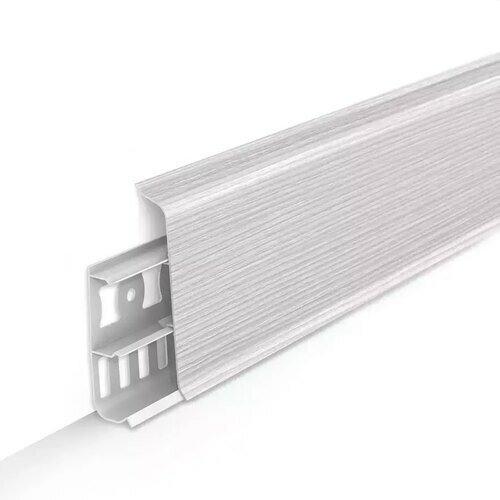 Пластиковый плинтус Идеал Деконика 100 мм Ясень бьянко 255