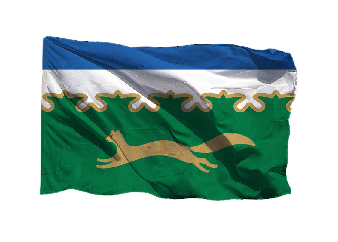 Флаг Сибая на шёлке, 70х105 см - для ручного древка