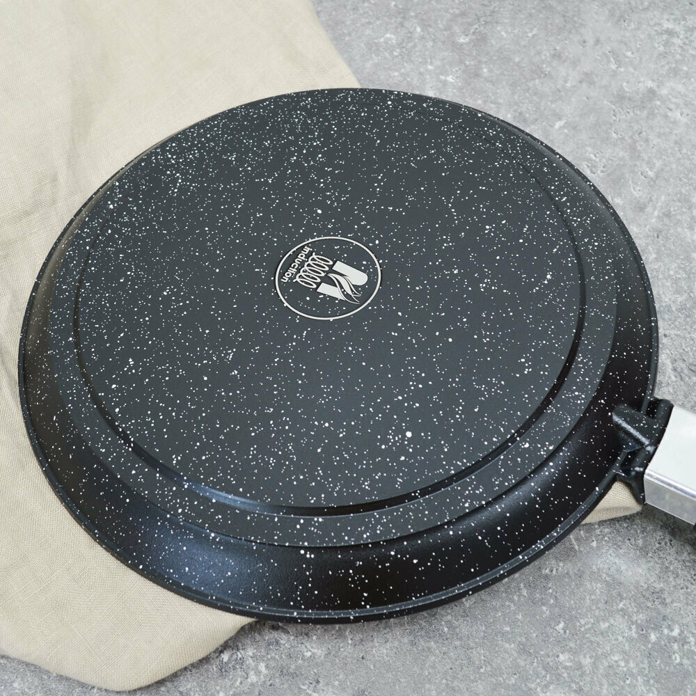 Блинница 24см с антипригарным покрытием «Гранит black Induction Pro», литой алюминий, индукционное дно — фото 1