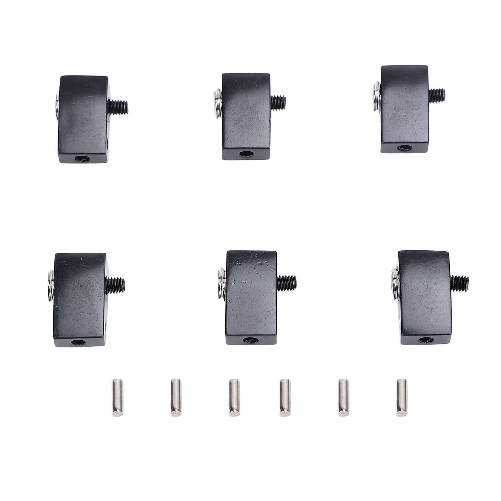 6Pcs Guitar String Locking Nut Split Type Bridge Lock Headless Electric Parts Accessories Black
