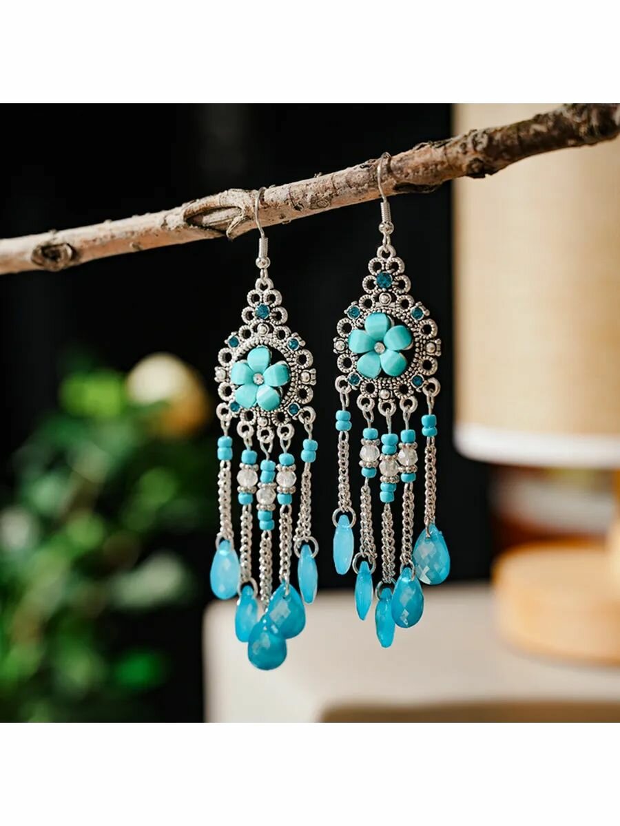 Серьги, искусственный камень