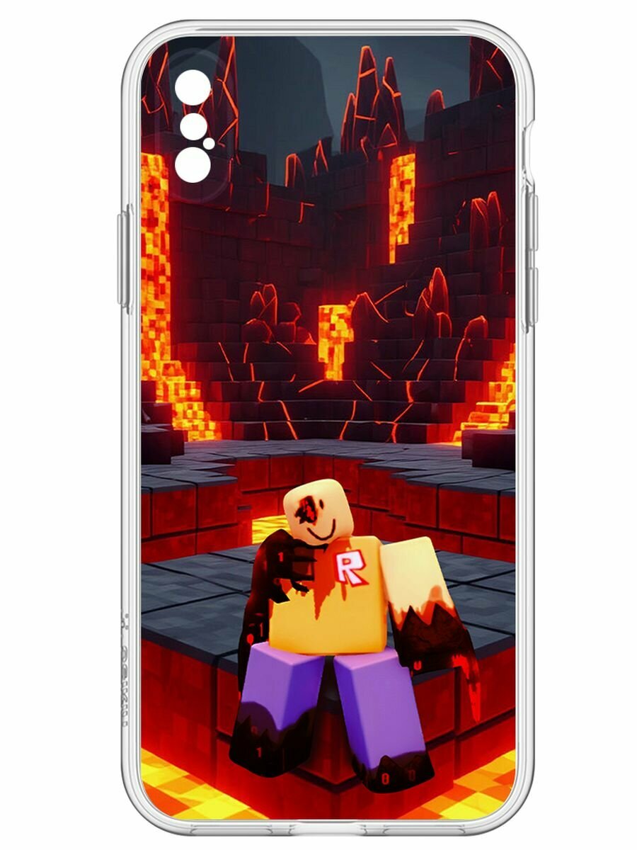 Чехол-накладка Krutoff Clear Case Roblox-Форсакен Джон Доу (Forsaken John Doe) для iPhone X