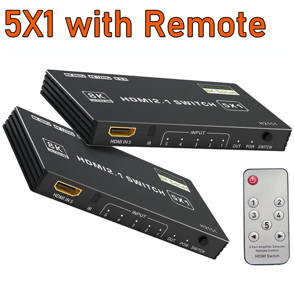 HDmatters 8K HDMI 2.1 Переключатель 5X1 8K