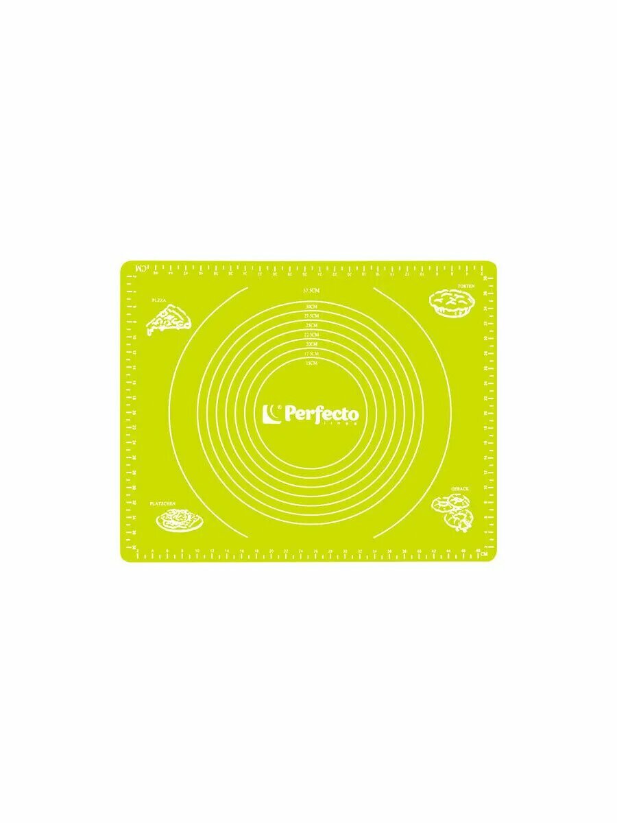 Коврик для теста с мерными делениями зеленый, размер 50х40 см, PERFECTO LINEA