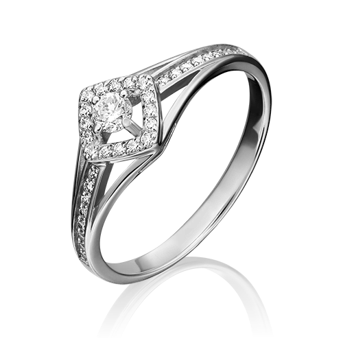 Кольцо, белое золото, 585 проба, бриллиант