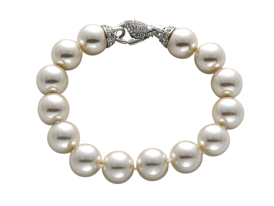 Браслет, стекло, жемчуг имитация