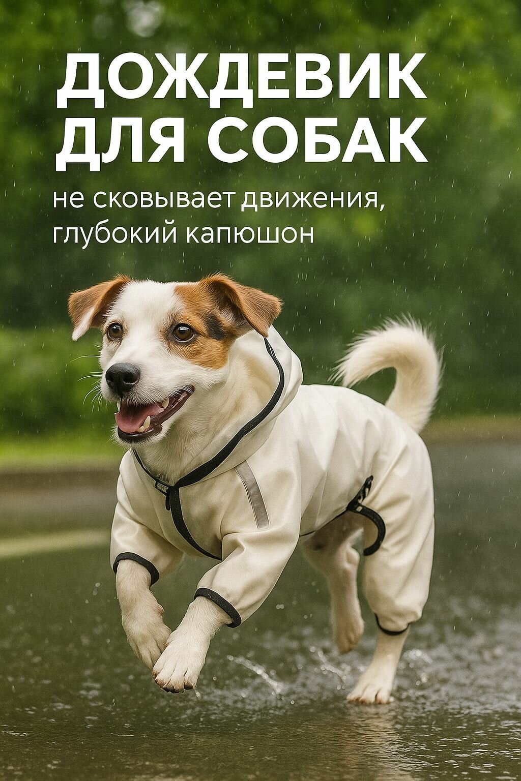 Дождевик для собак мелких и средних пород