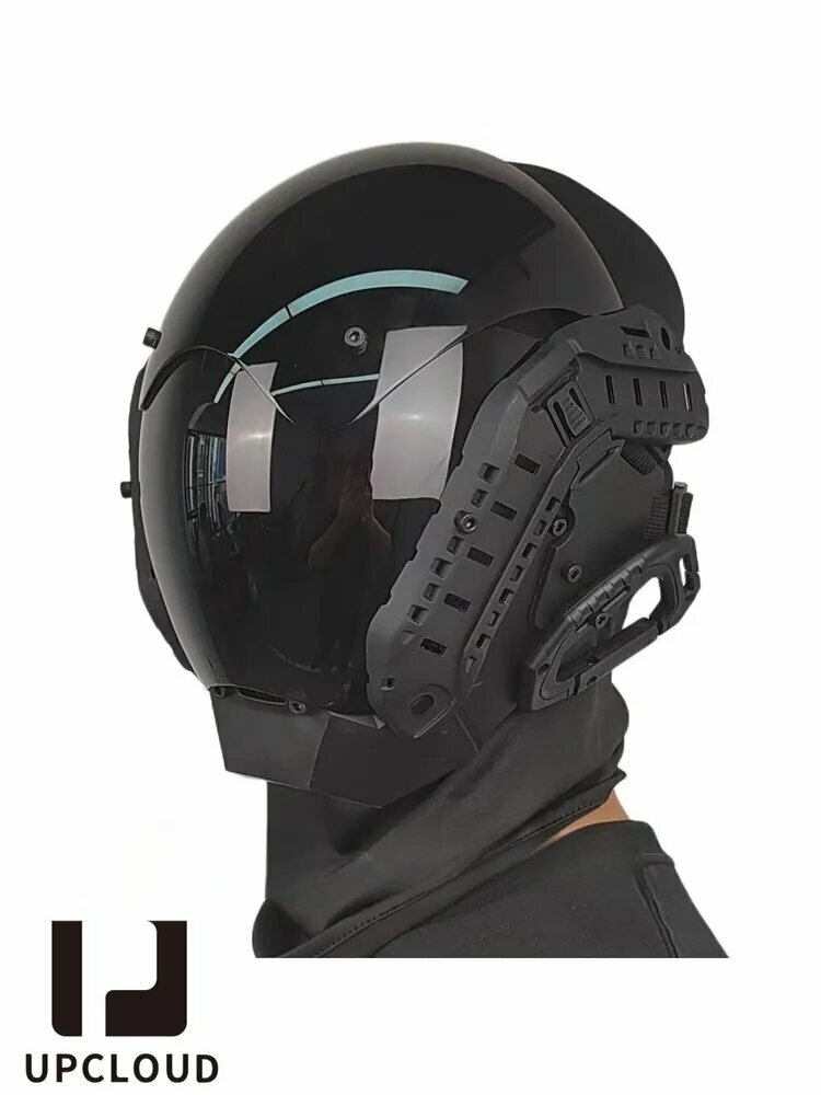 Карнавальная маска/Киберпанковская механическая маска на все лицо /Полностью закрывающая лицо + Удобная в носке