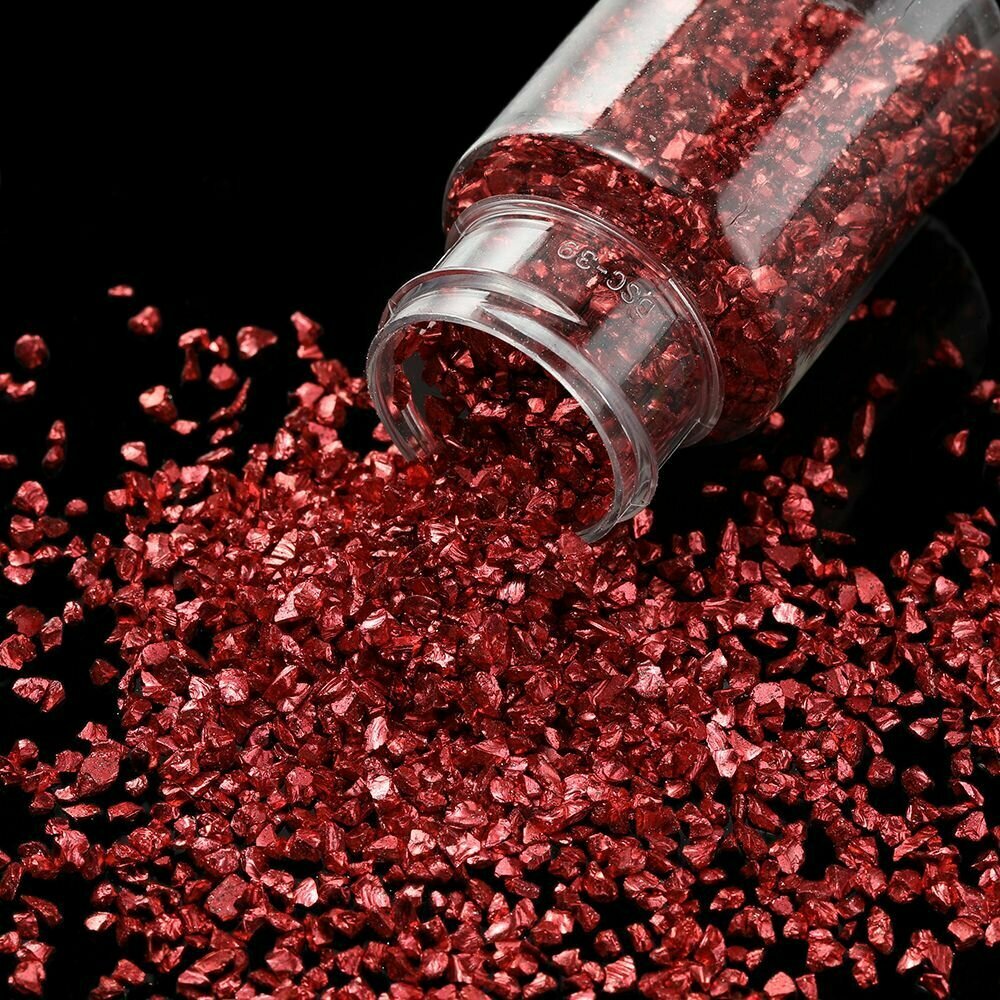 Кристаллы стеклянной крошки для эпоксидной смолы, 30 мл, красные, для декора стола, подарков и творчества, блестящие акценты