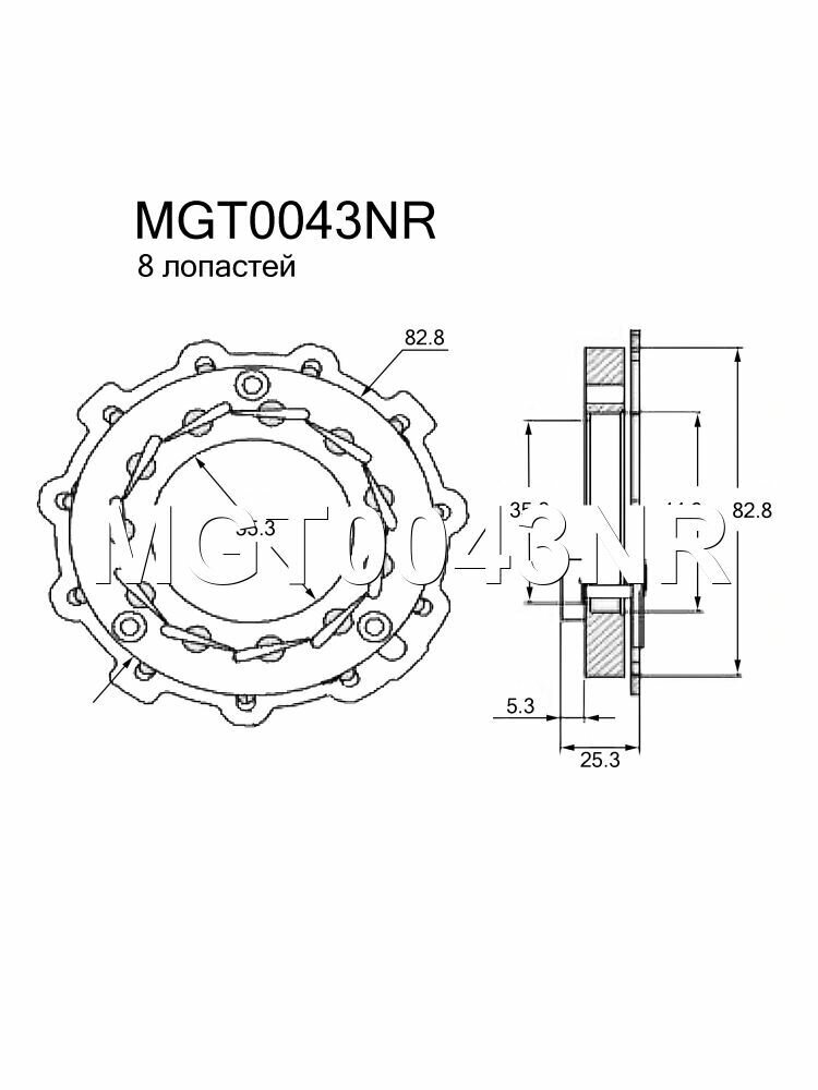 Геометрия турбокомпрессора Krauf MGT0043NR