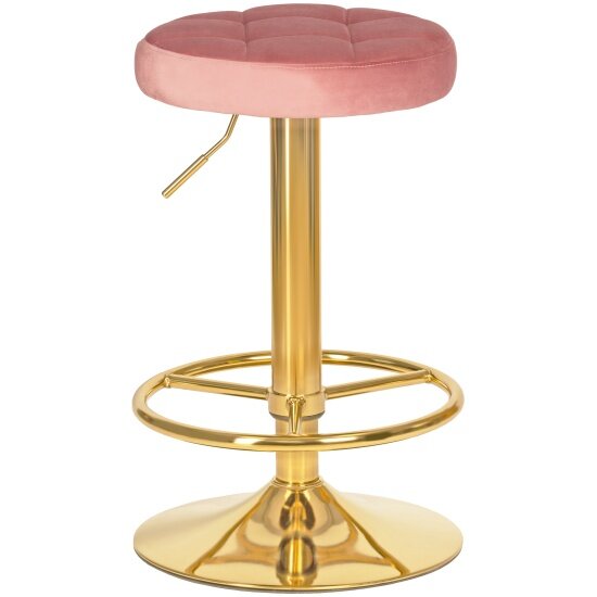 Табурет барный Dobrin BRUNO GOLD (пудрово-розовый велюр (MJ9-32))(2 шт/уп)