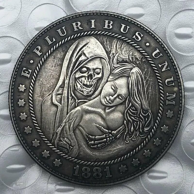 Zara Коллекция старинных монет, скелеты и красивые блуждающие монеты, медаль Моргана.