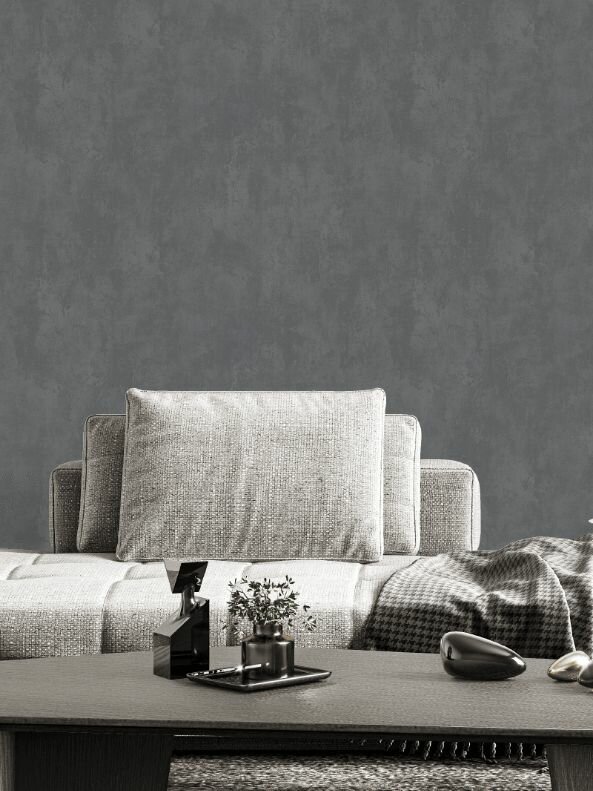 Обои винил горячего тиснения, моющиеся на флизелиновой основе Marvig Люкс Лофт 1.06м х 10.05м, бетон, цвет графит 00104329