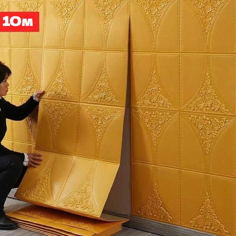 70cmx10m Панели Стеновые Самоклеющиеся . Интерьерные 3д Плитки Для Кухни И Ванной Декоративные Влагостойкие