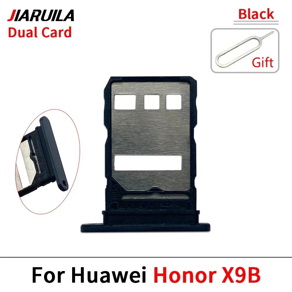 Для Huawei Honor X9 5G X9A X9B Держатель для карт Micro Nano SIM Лоток для чипа Слот для ящика Держатель адаптера Разъем для адаптера Аксессуары X9B Black