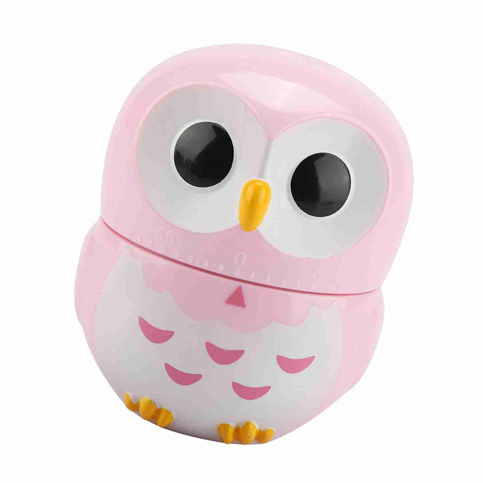 Cute Owl Shape Kitchen Manual Timer Mechanical Home Cooking Counters Clock(Pink) — фото 1