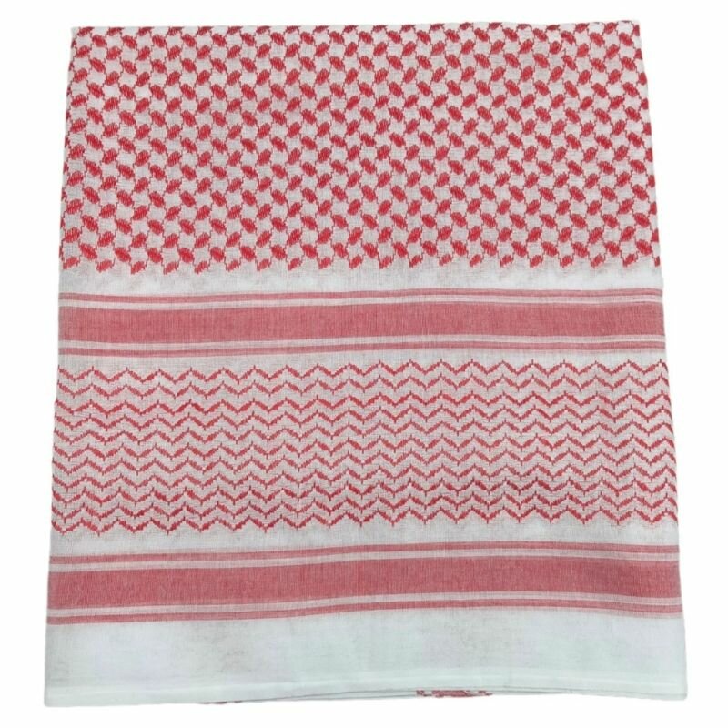 Высококачественный арабский тюрбан из полиэстера красного и белого цветов-красный