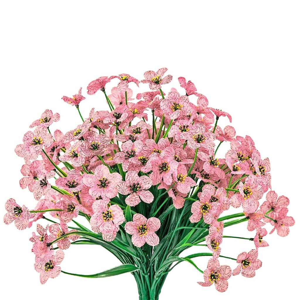 8 искусственных цветов, весенняя трава, фиалки, современный дом, наружное украшение двора, пластиковые цветы-розовый