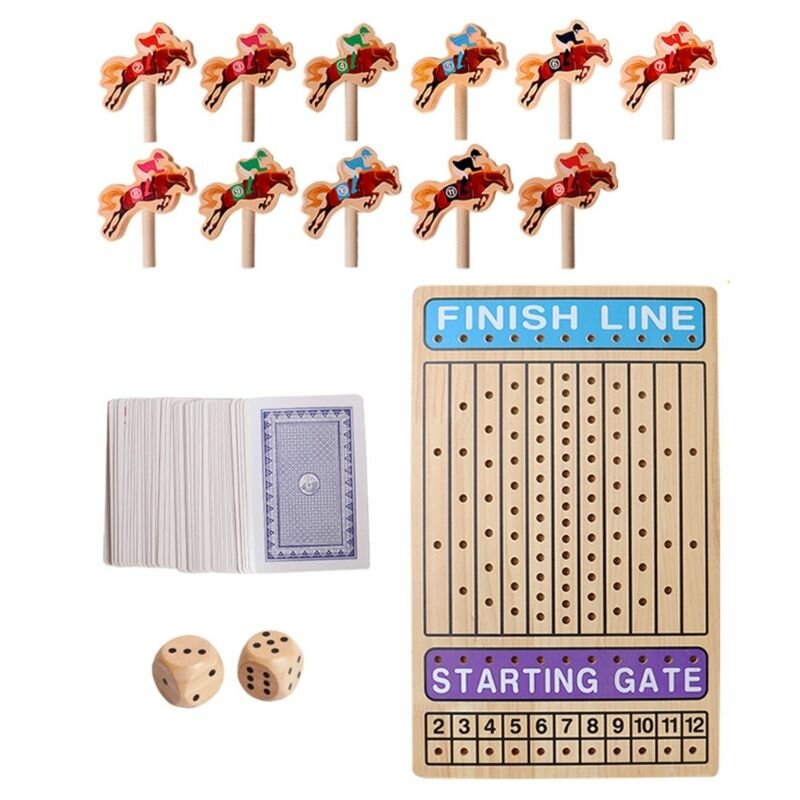 Настольная игра из массива дерева "Скачки" карточная