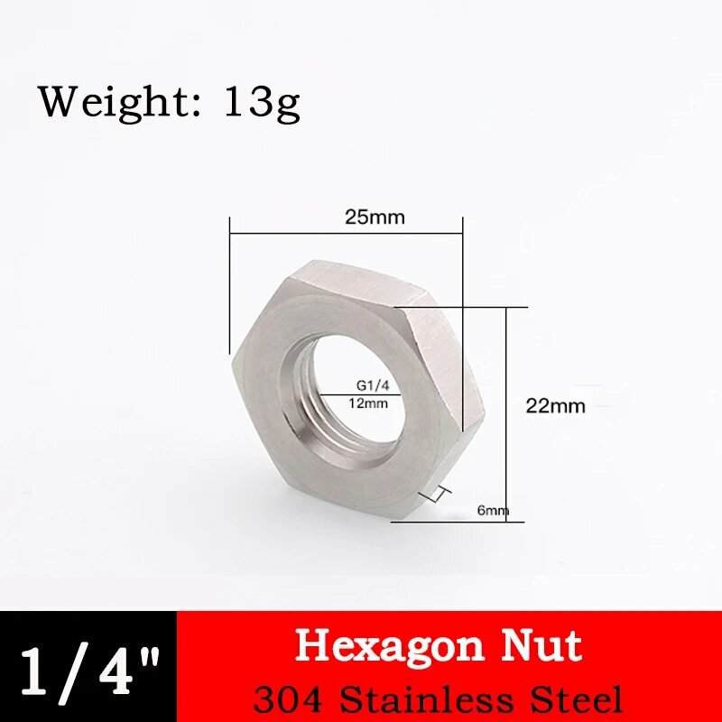 Шестигранная фланцевая гайка из нержавеющей стали 304 1/8"-2" BSP 1l4inch