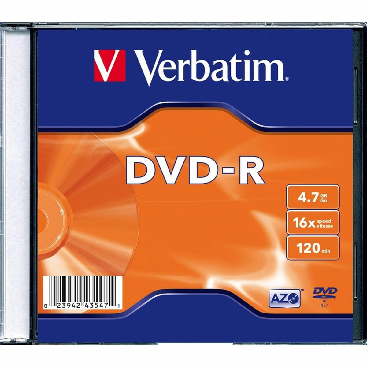 Оптический диск DVD-R Verbatim Azo 4.7Gb, 16x, slim case, 20шт. (43547), 5 уп.
