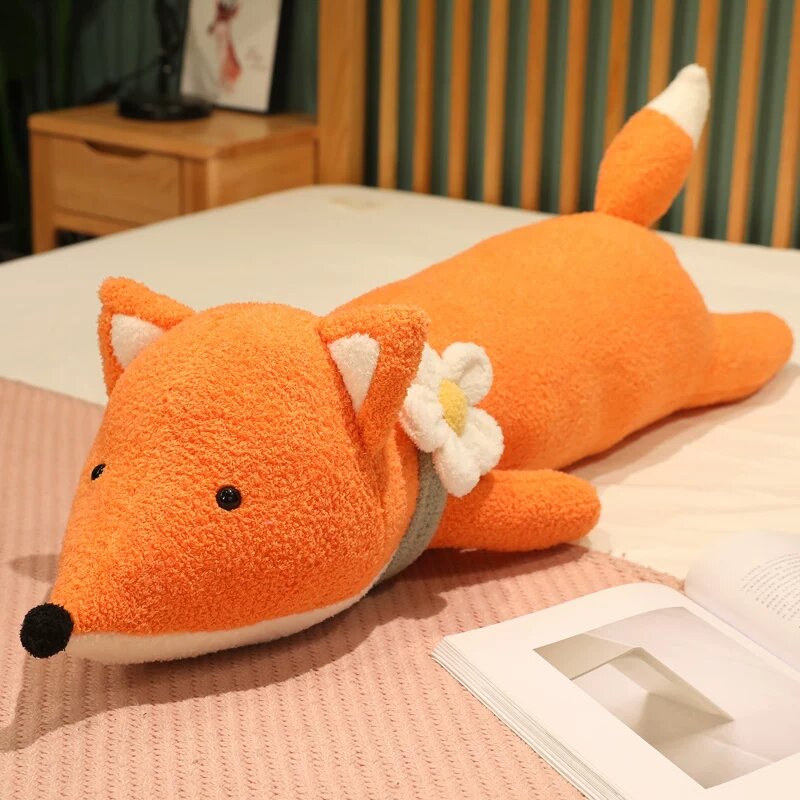 Милый плюшевый волчок-собака, игрушка-лиса, мягкая игрушка для девочек, на которой можно лежать в кровати, большая